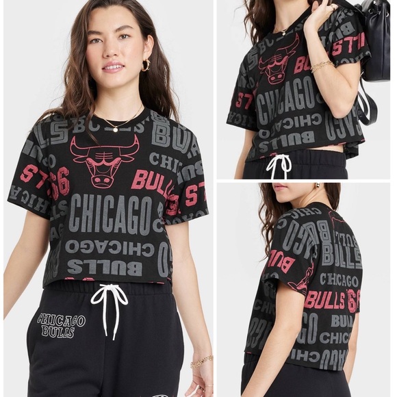 NBA | Tops | Nwt Nba Chicago Bulls Cropped Graphic Tee | Poshmark